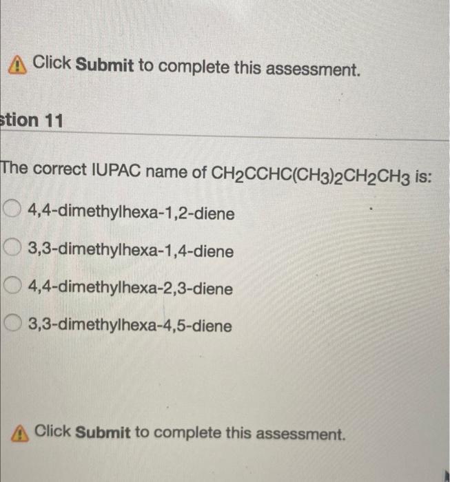 Solved A Click Submit to complete this assessment. stion 11 | Chegg.com