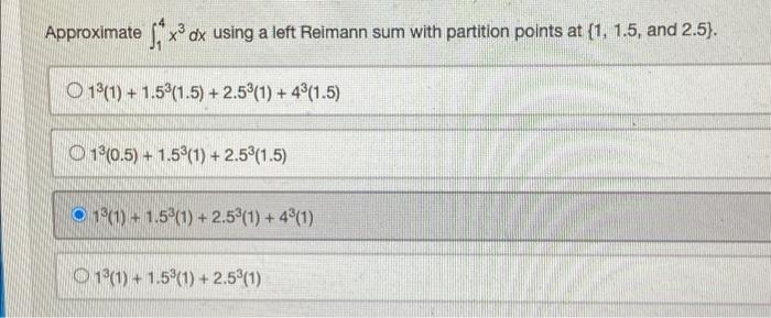 Solved Approximate 5*** dx using a left Reimann sum with | Chegg.com