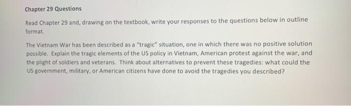 Chapter 29 Questions Read Chapter 29 and drawing on | Chegg.com