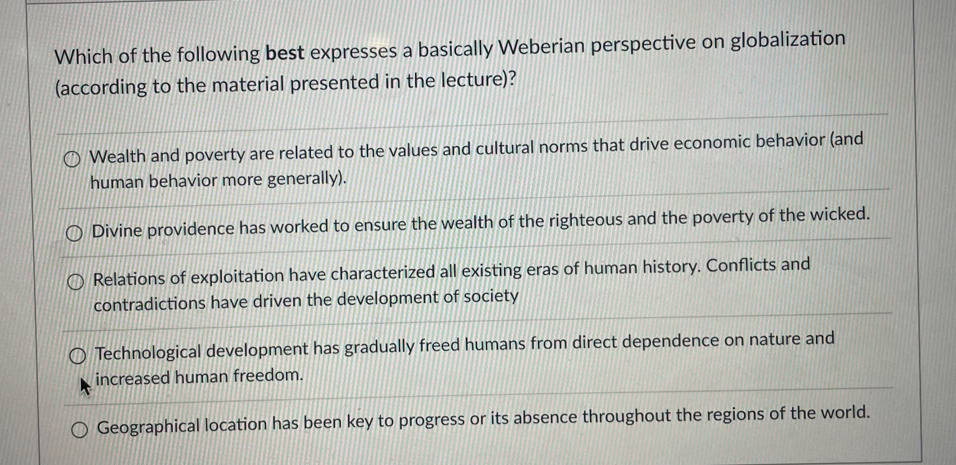 Solved Which of the following best expresses a basically | Chegg.com