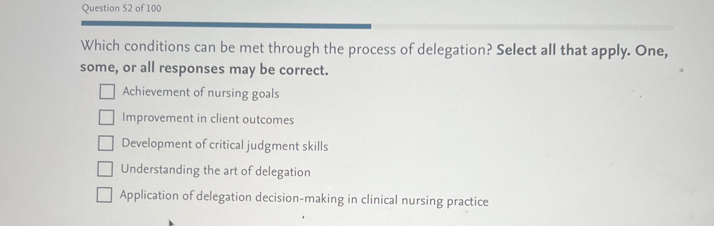 Solved Question 52 ﻿of 100Which conditions can be met | Chegg.com