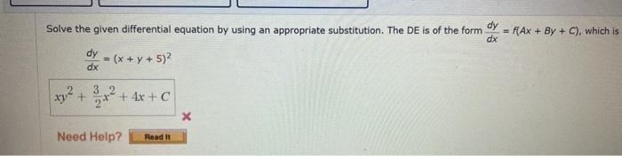 Solved Solve the given differential equation by using an | Chegg.com