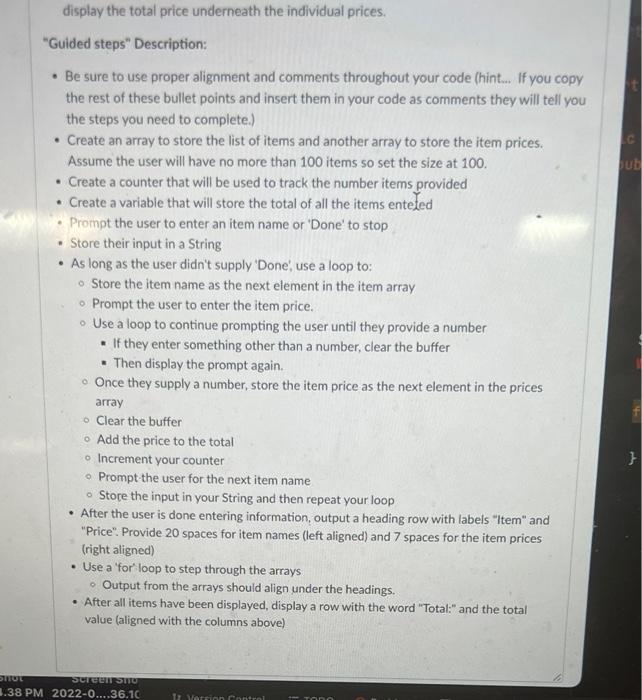 Solved Problem We are going to create a program that prompts | Chegg.com