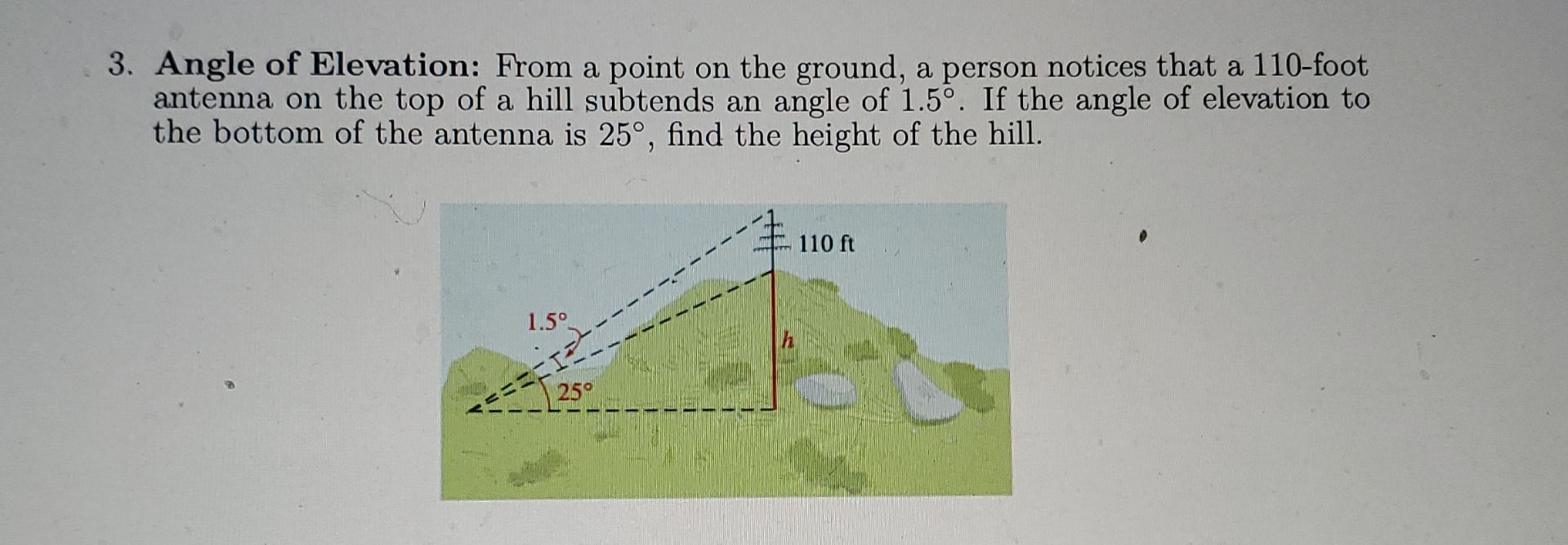 Solved Angle of Elevation: From a point on the ground, a | Chegg.com