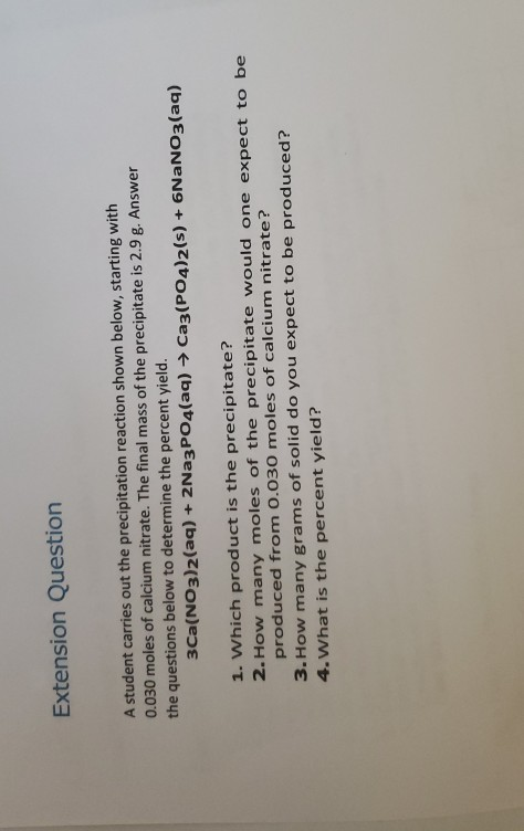 Solved Extension Question A student carries out the | Chegg.com