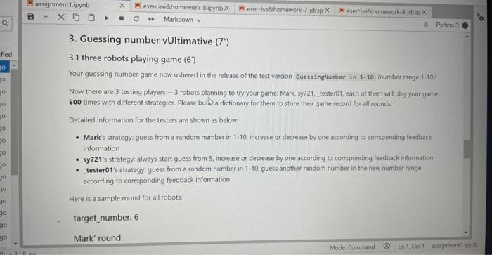 Solved 3. Guessing number vUltimative (7') 3.1 three robots | Chegg.com
