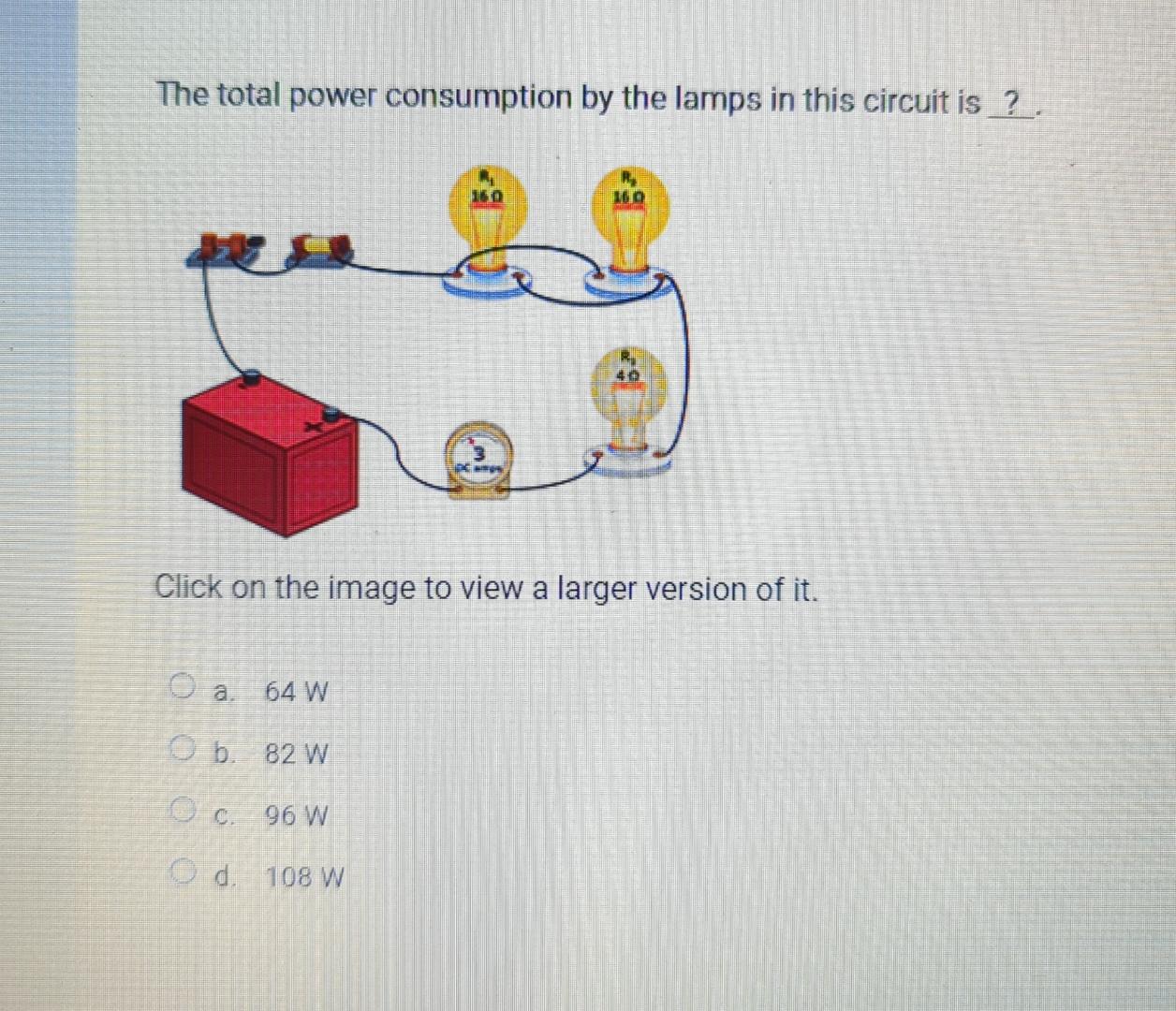 Solved The total power consumption by the lamps in this | Chegg.com