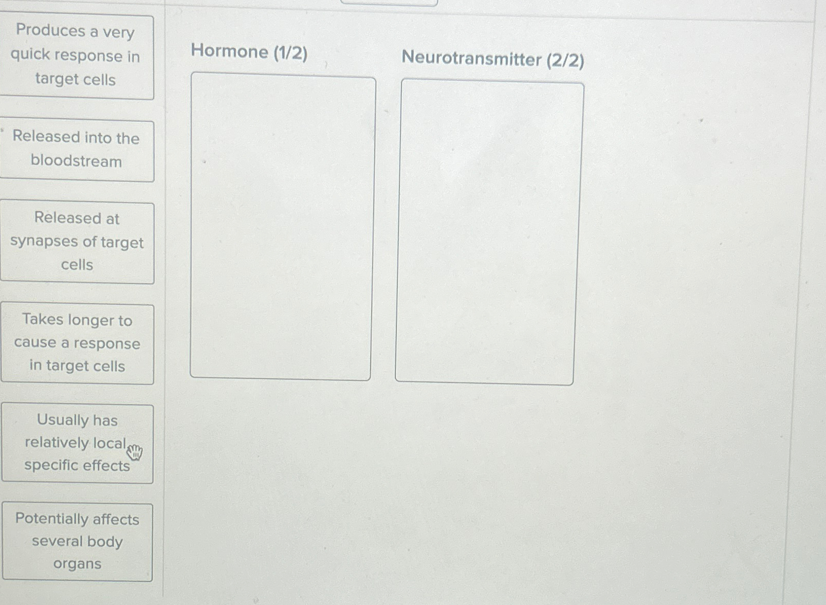 Solved Produces a very quick response in target | Chegg.com
