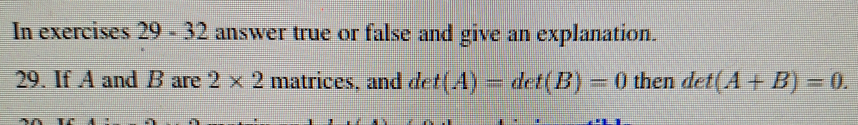 Solved In exercises 29-32 ﻿answer true or false and give an | Chegg.com