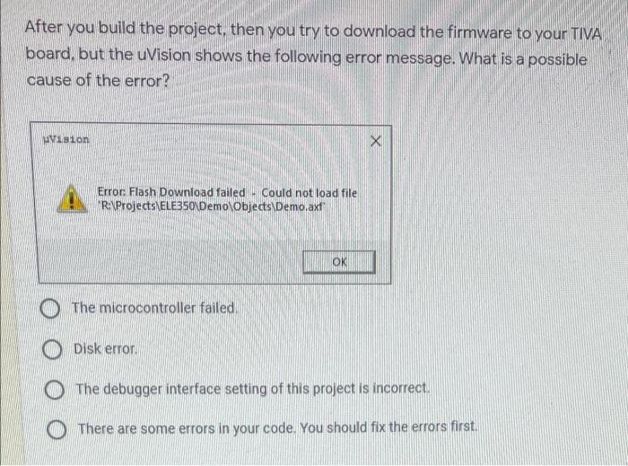 Solved After you build the project, then you try to download | Chegg.com
