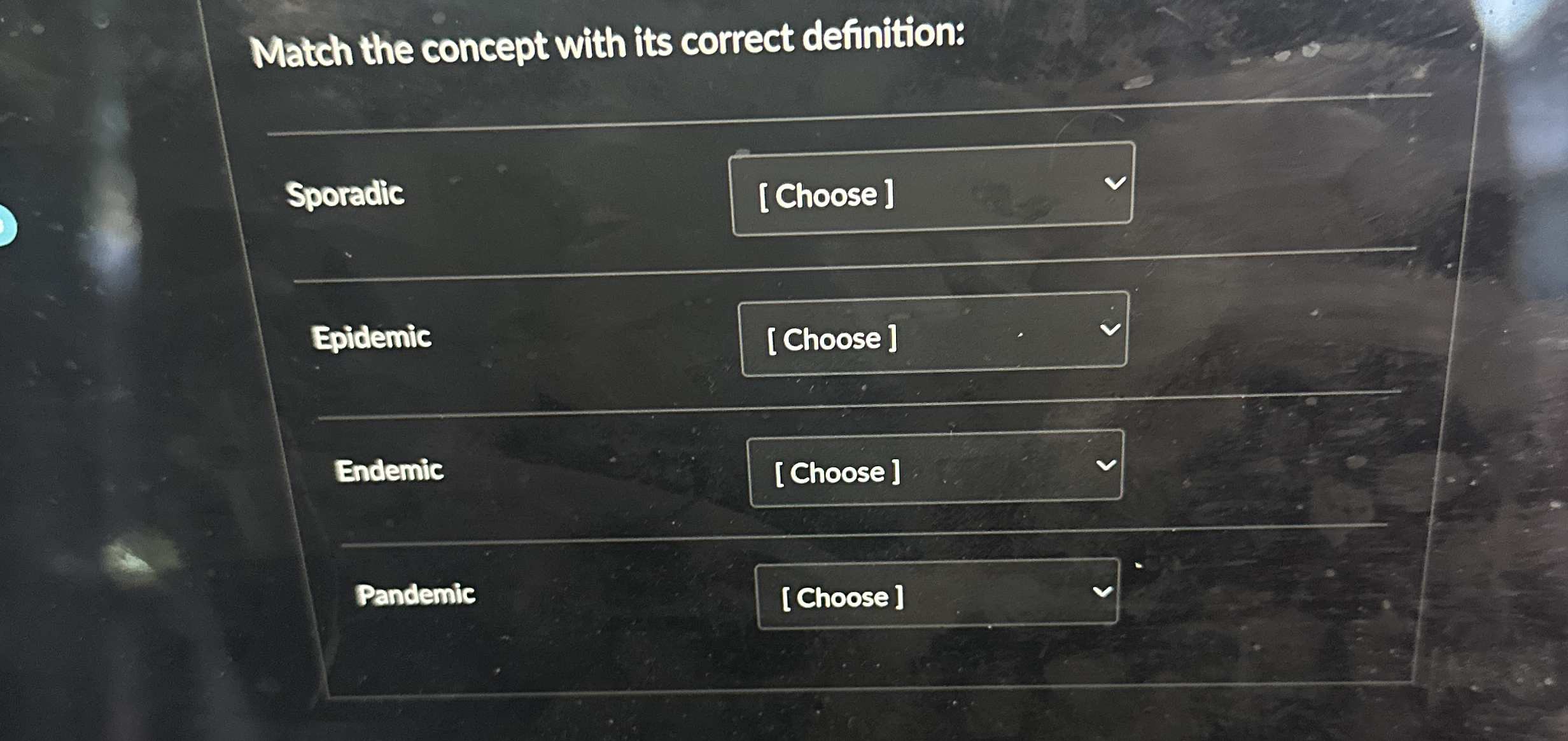 Solved Match the concept with its correct | Chegg.com