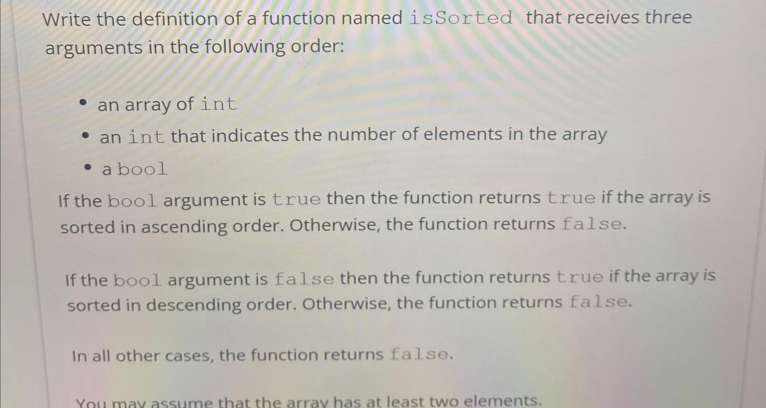 Solved Write the definition of a function In c++ ﻿named | Chegg.com