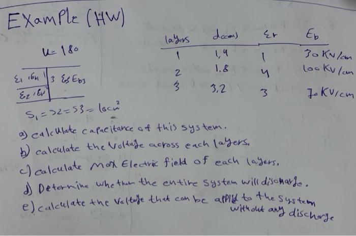 Example (HW) S1=32=53=16 cm2 a) calculate capacitance | Chegg.com