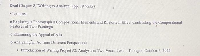 Read Chapter 8,"Writing to Analyze" (pp. 197-232) - | Chegg.com