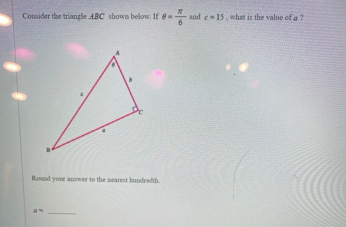 Solved TT Consider the triangle ABC shown below. If 8 = = | Chegg.com