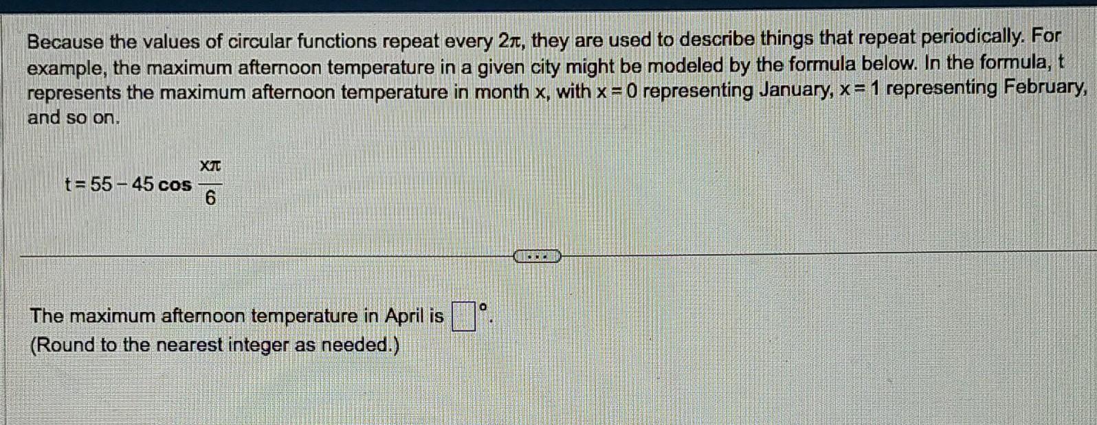 Solved Because the values of circular functions repeat every | Chegg.com