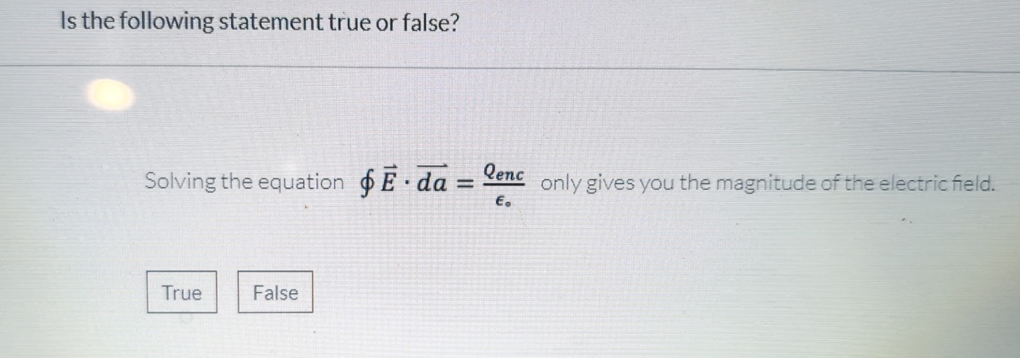 Solved Is the following statement true or false?Solving the | Chegg.com