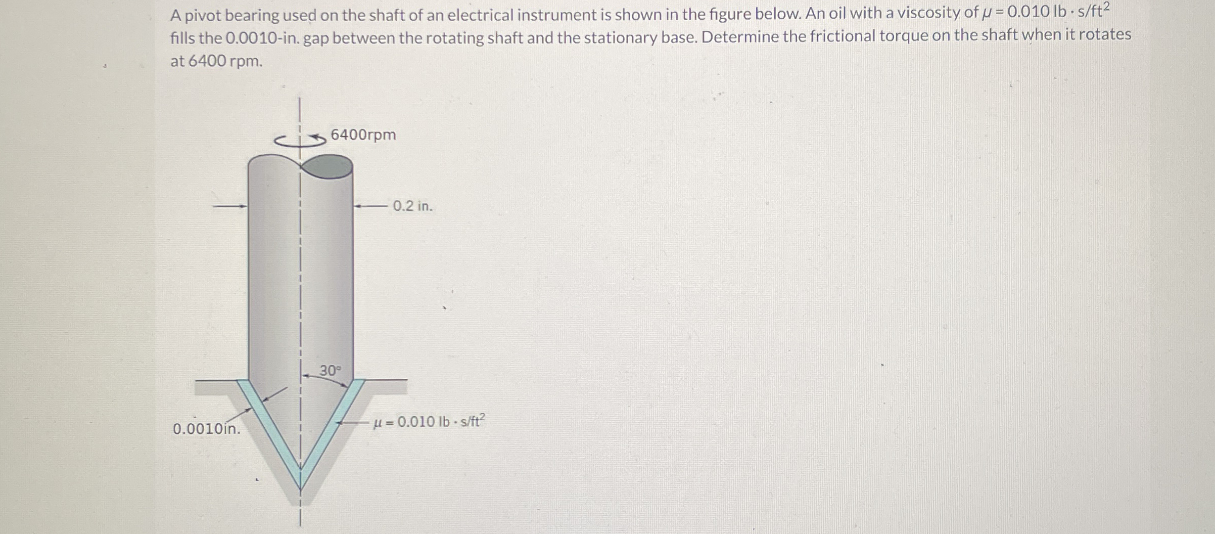 Solved A pivot bearing used on the shaft of an electrical | Chegg.com