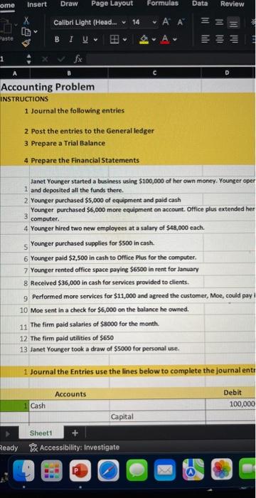 Solved Accounting Problem INSTRUCTIONS 1 Journal the | Chegg.com