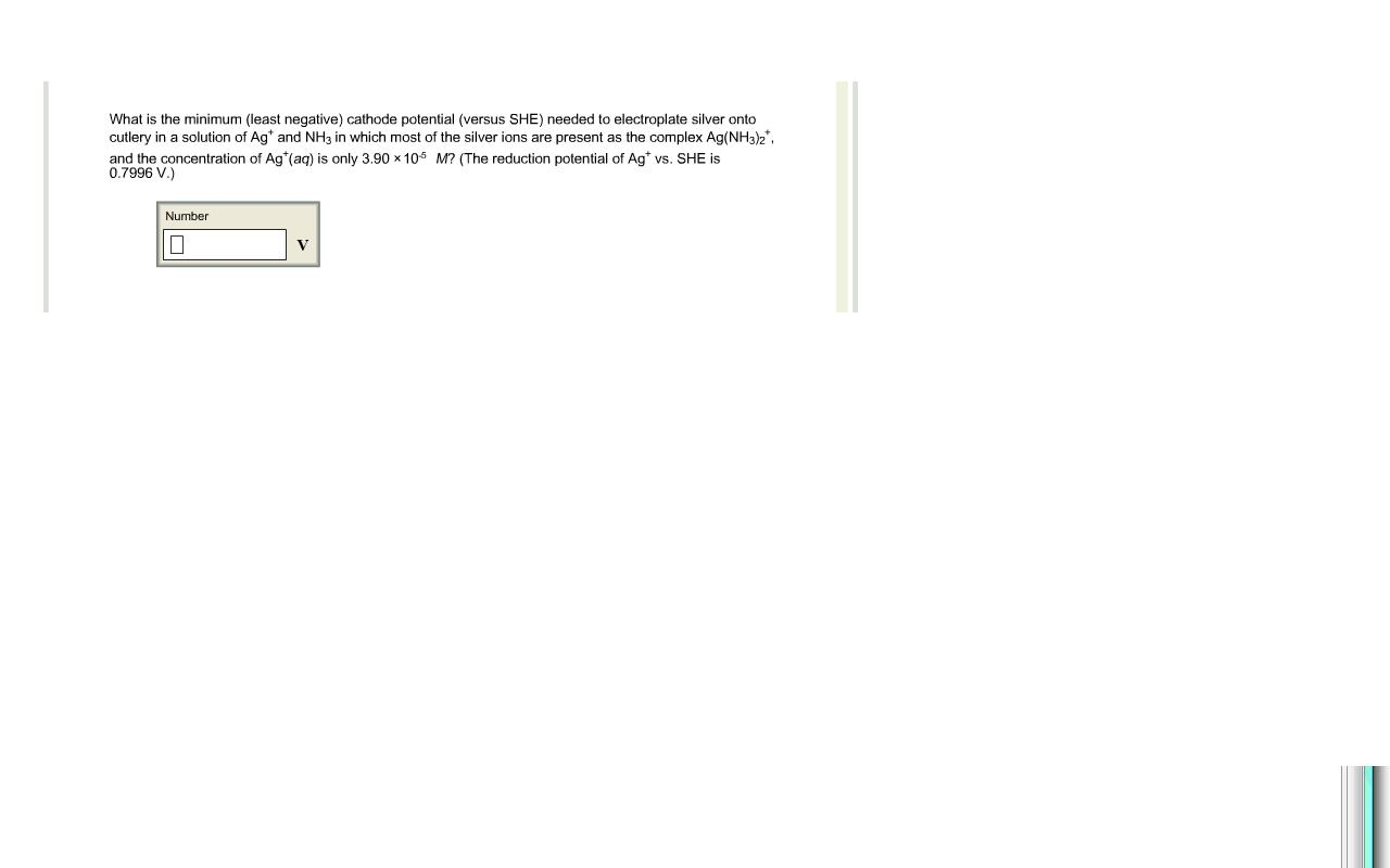 What is the minimum (least negative) cathode | Chegg.com