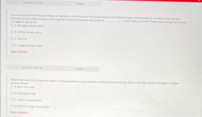 Solved To understand the earth's past dimate temperature, | Chegg.com