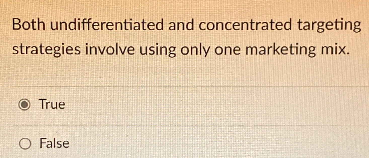 Solved Both undifferentiated and concentrated targeting | Chegg.com