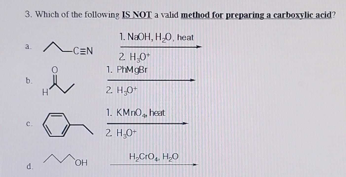 3. Which of the following IS NOT a valid method for | Chegg.com