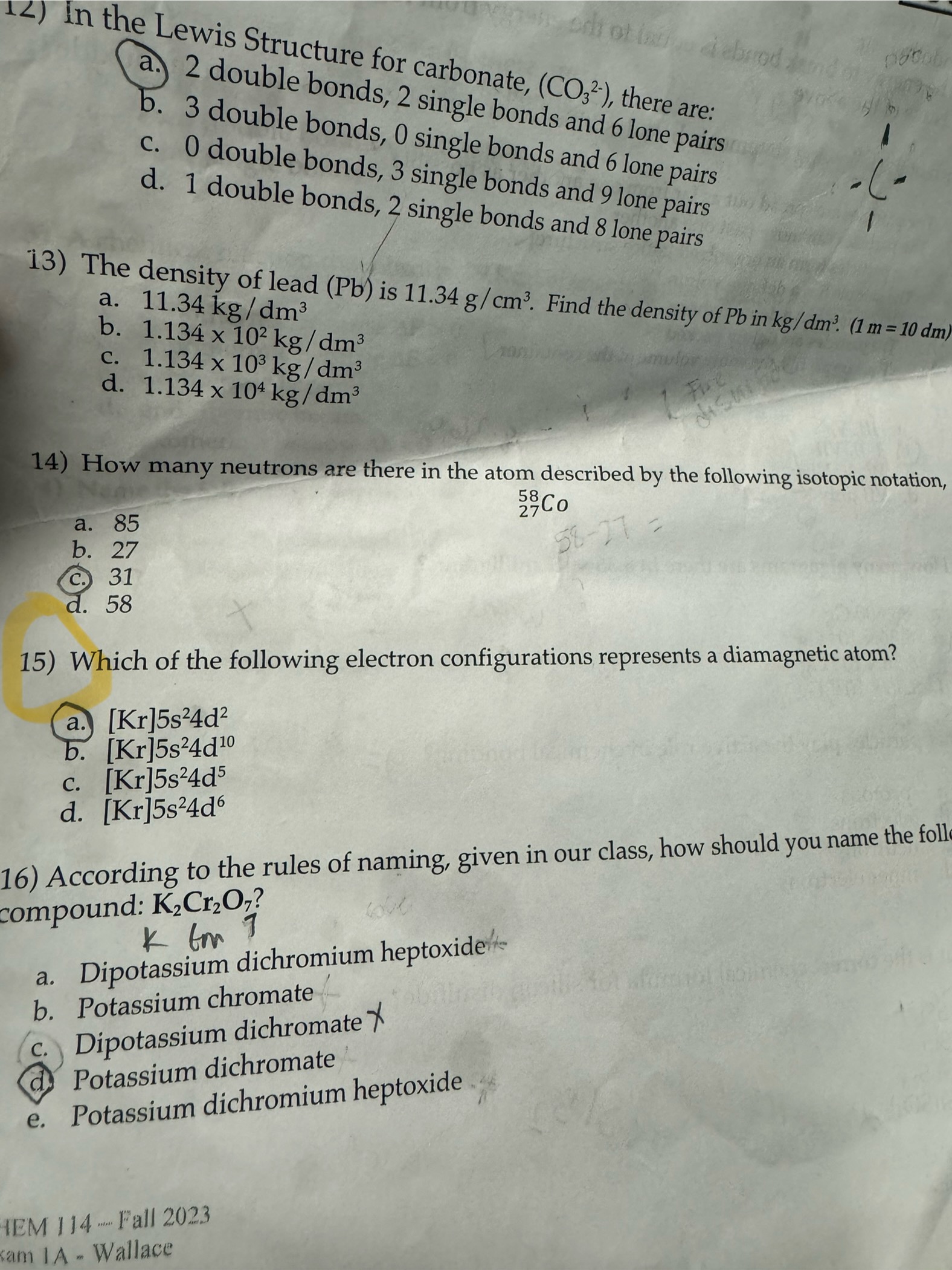 Solved name for ag(C2H3O2)3In the Lewis Structure for | Chegg.com