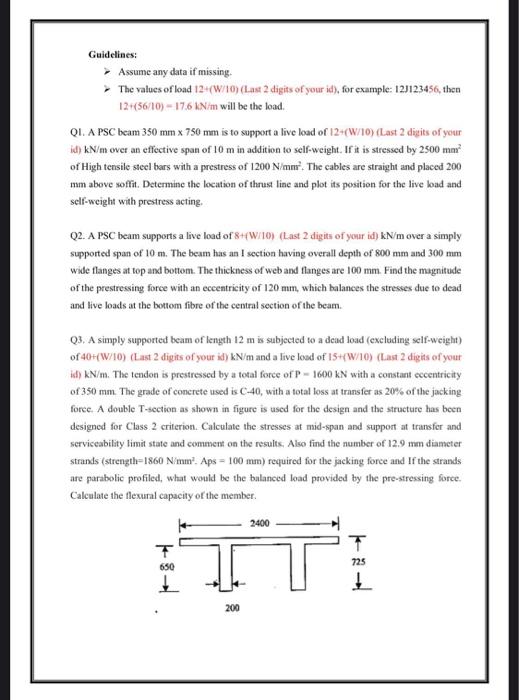 Solved Guidelines: Assume any data if missing The values of | Chegg.com