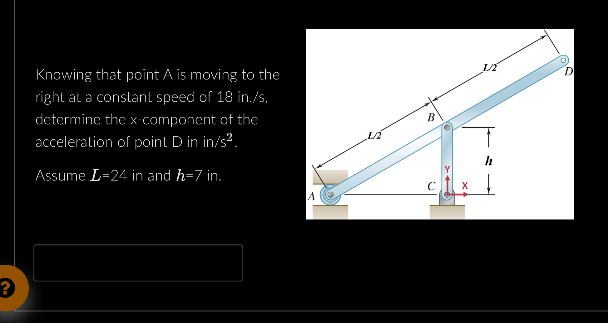 Solved by an EXPERT Knowing that point A ﻿is moving to the right at a | Chegg.com
