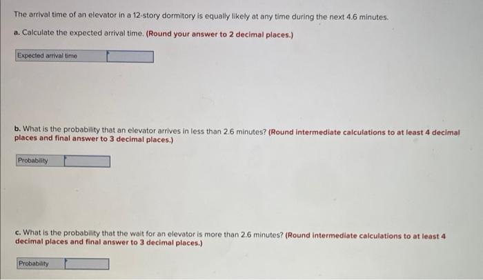 Solved The arrival time of an elevator in a 12 -story | Chegg.com