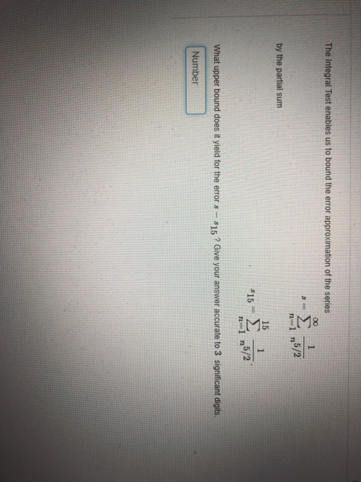 Solved The Integral Test enables us to bound the error | Chegg.com