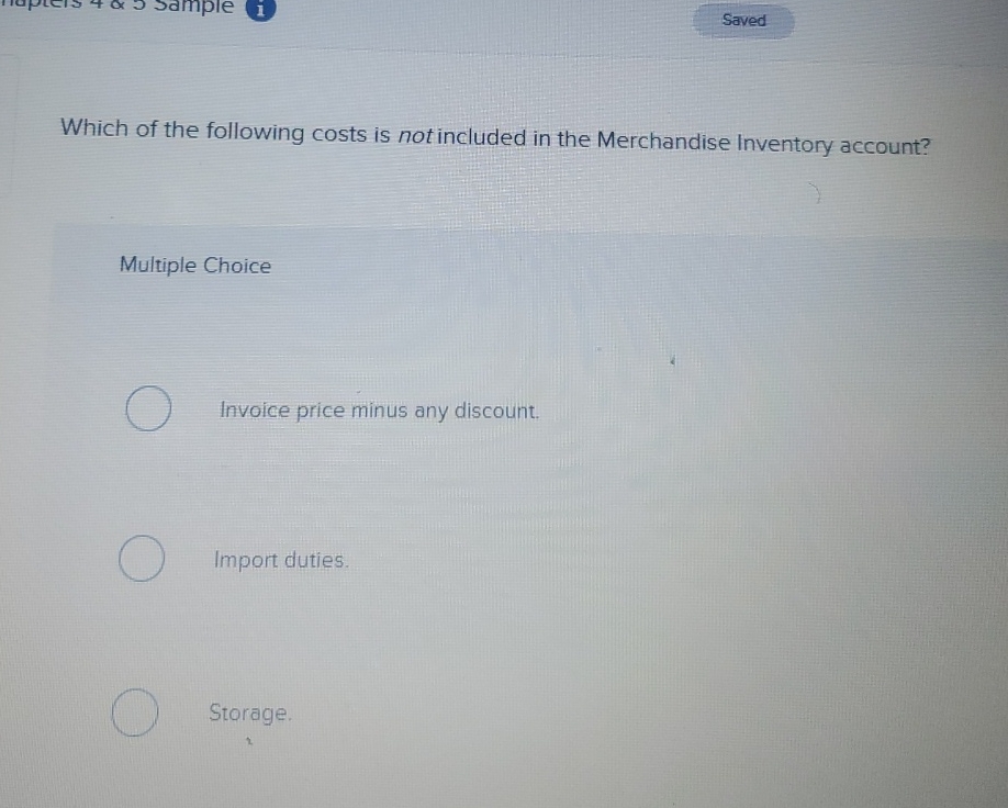 High Quality SOLUTION Which of the following costs is not included in the | Chegg.com