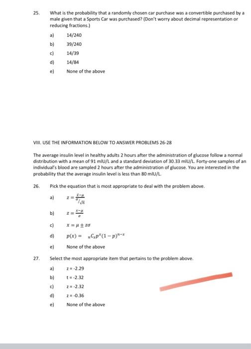 Solved VII. USE THE INFORMATION BELOW TO ANSWER PROBLEMS | Chegg.com