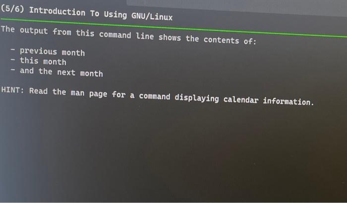 Solved (5/6) Introduction To Using GNU/Linux The output from | Chegg.com