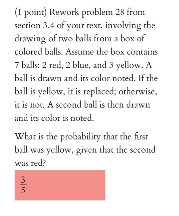 Solved (1 point) Rework problem 28 from section 3.4 of your | Chegg.com