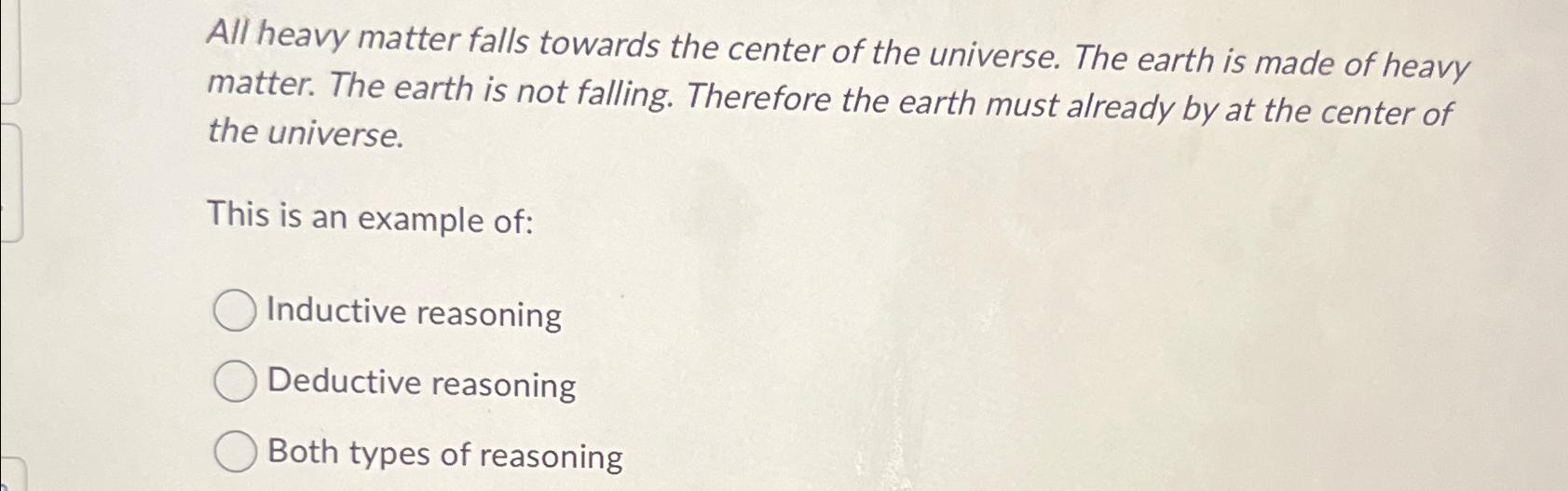 Solved All heavy matter falls towards the center of the | Chegg.com