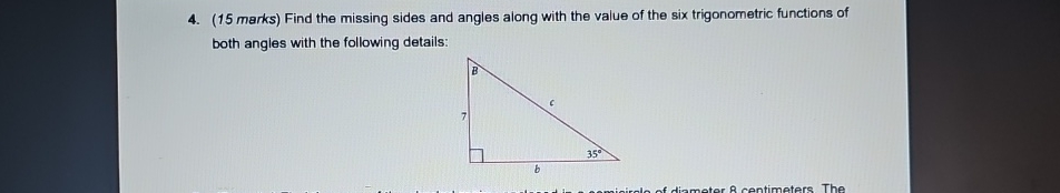 Solved (15 ﻿marks) ﻿Find the missing sides and angles along | Chegg.com