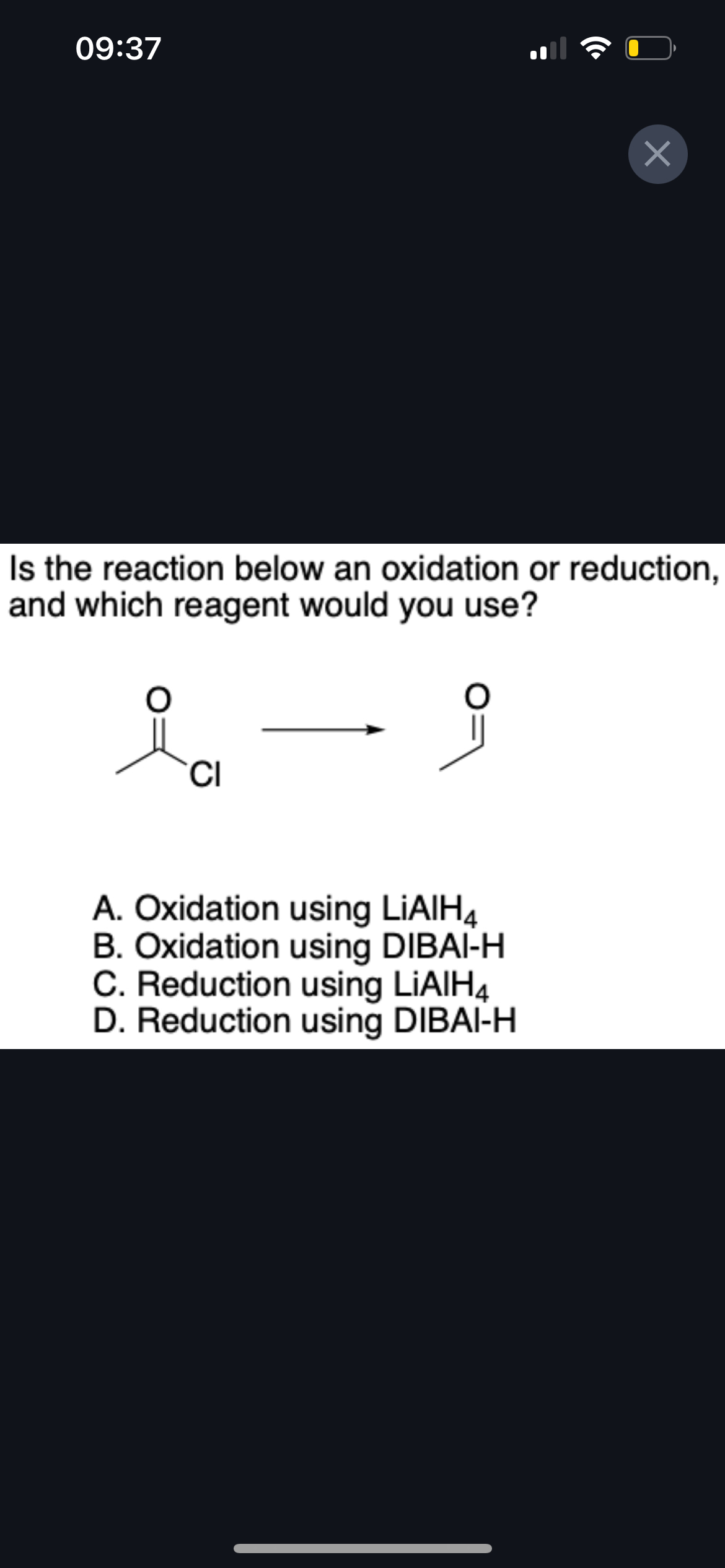 Solved Is the reaction below an oxidation or reduction, and | Chegg.com