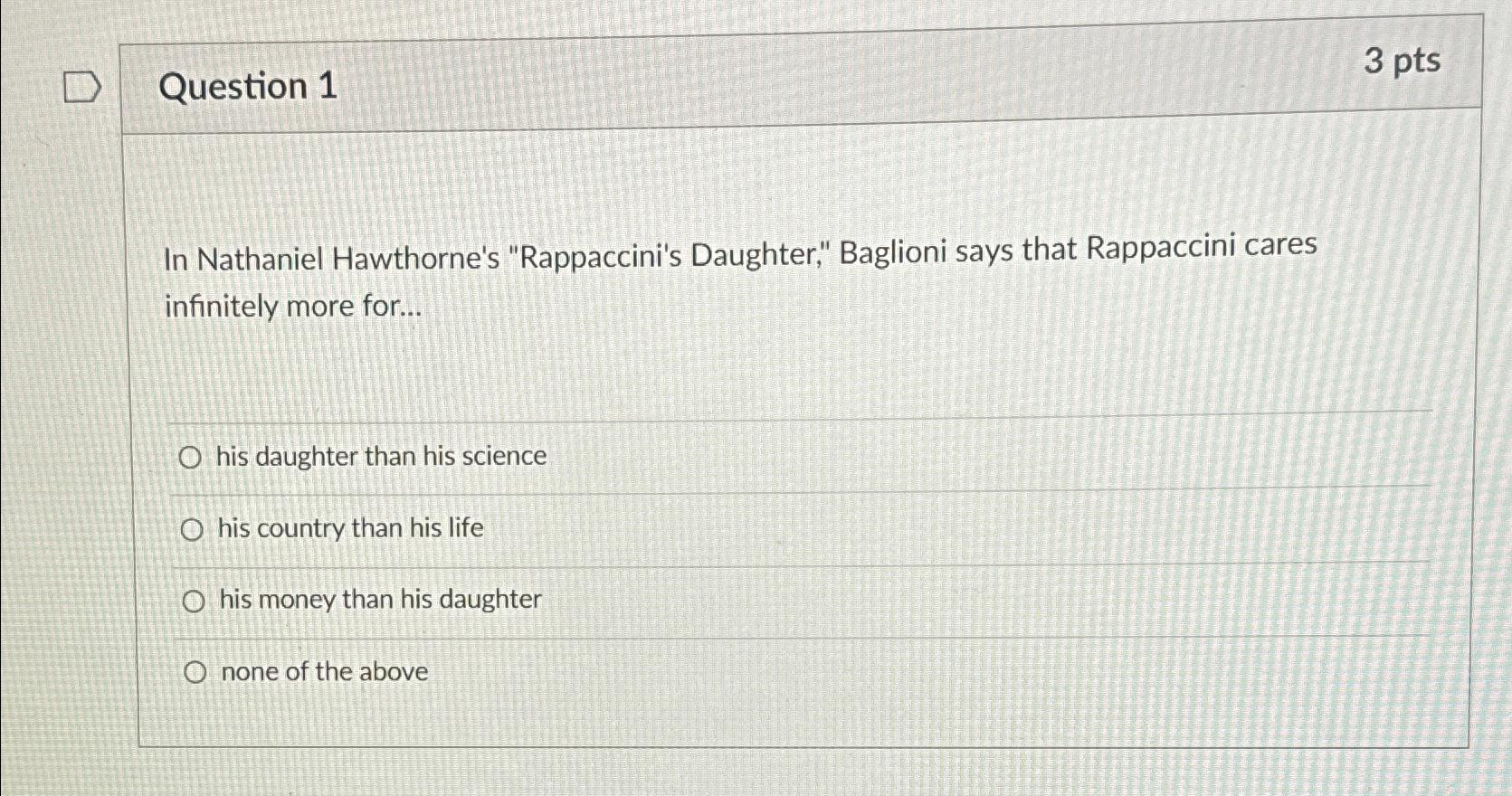 Solved Question 13 ﻿ptsIn Nathaniel Hawthorne's | Chegg.com