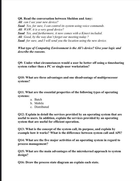 Solved Q8. Read the conversation between Sheldon and Amy: | Chegg.com
