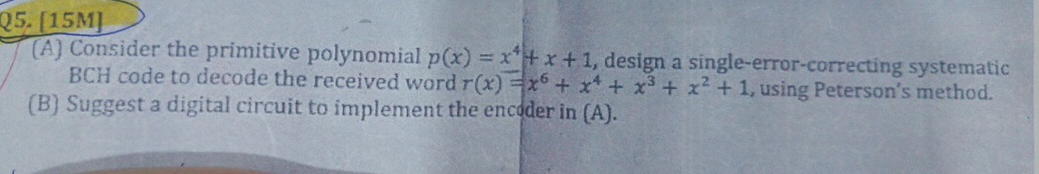 Solved (A) ﻿Consider the primitive polynomial p(x)=x4+x+1, | Chegg.com