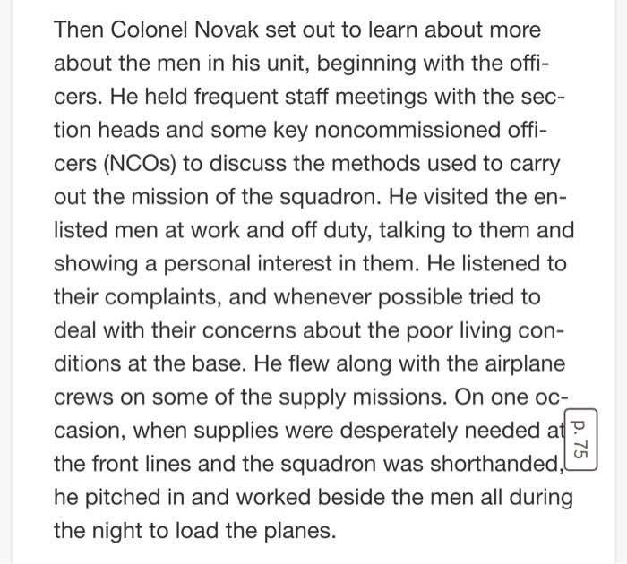Solved Case Air Force Supply Squadron Colonel Pete Novak was | Chegg.com
