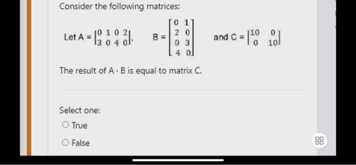 Solved Consider the following matrices: Let A = 31. 10 1 0 2 | Chegg.com