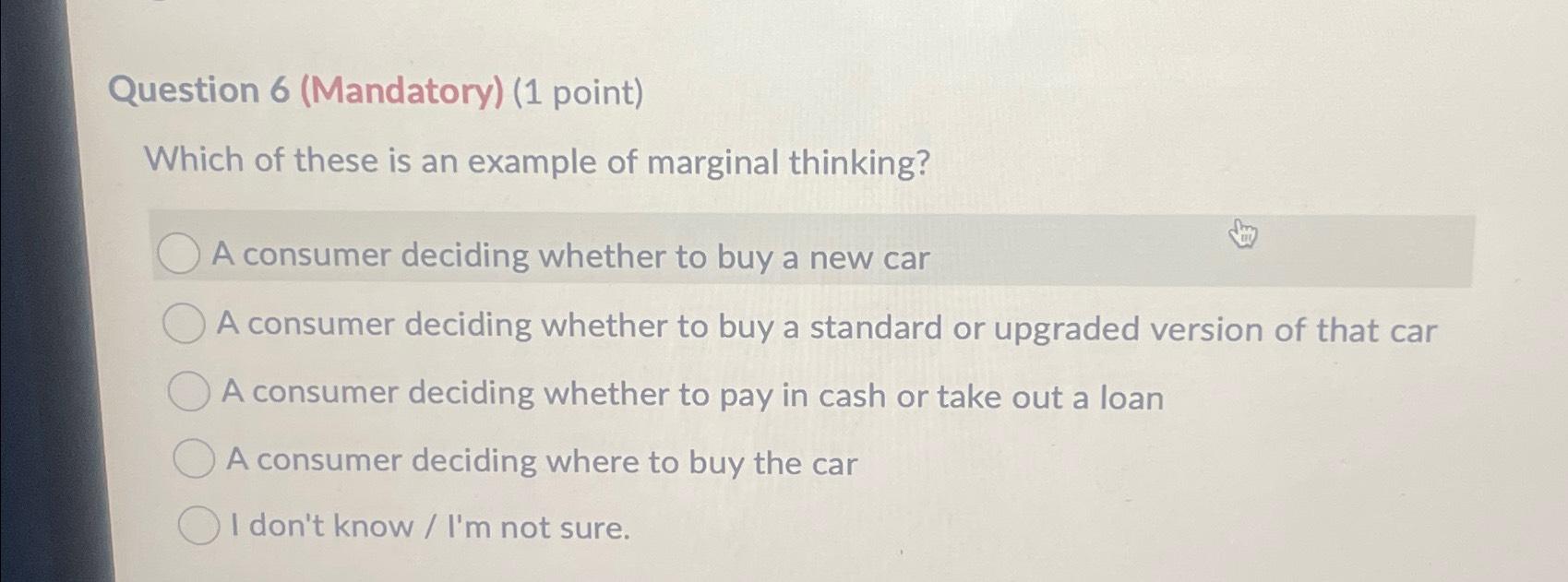 Solved Question 6 (Mandatory) (1 ﻿point)Which of these is an | Chegg.com