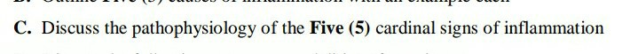 Solved C. Discuss the pathophysiology of the Five (5) | Chegg.com