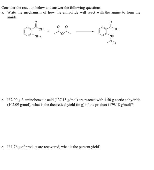 Solved Consider the reaction below and answer the following | Chegg.com