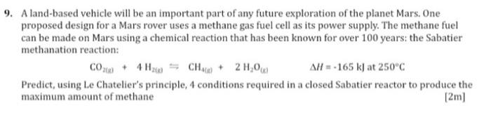 Solved 9. A land-based vehicle will be an important part of | Chegg.com