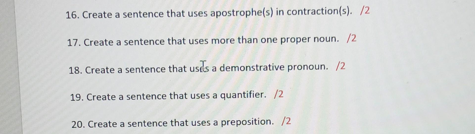 Solved 6. Create a compound sentence, using a semicolon. /2 | Chegg.com