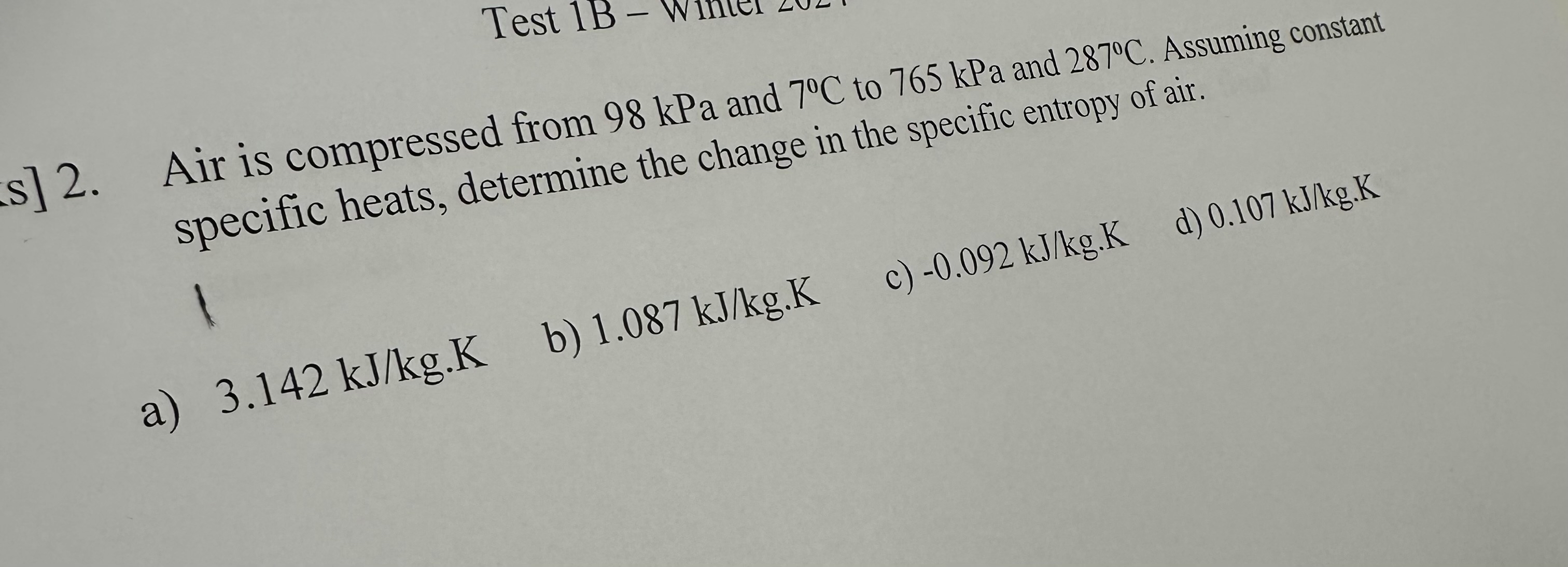 Solved s] 2. ﻿Air is compressed from 98kPa and 7°C ﻿to | Chegg.com